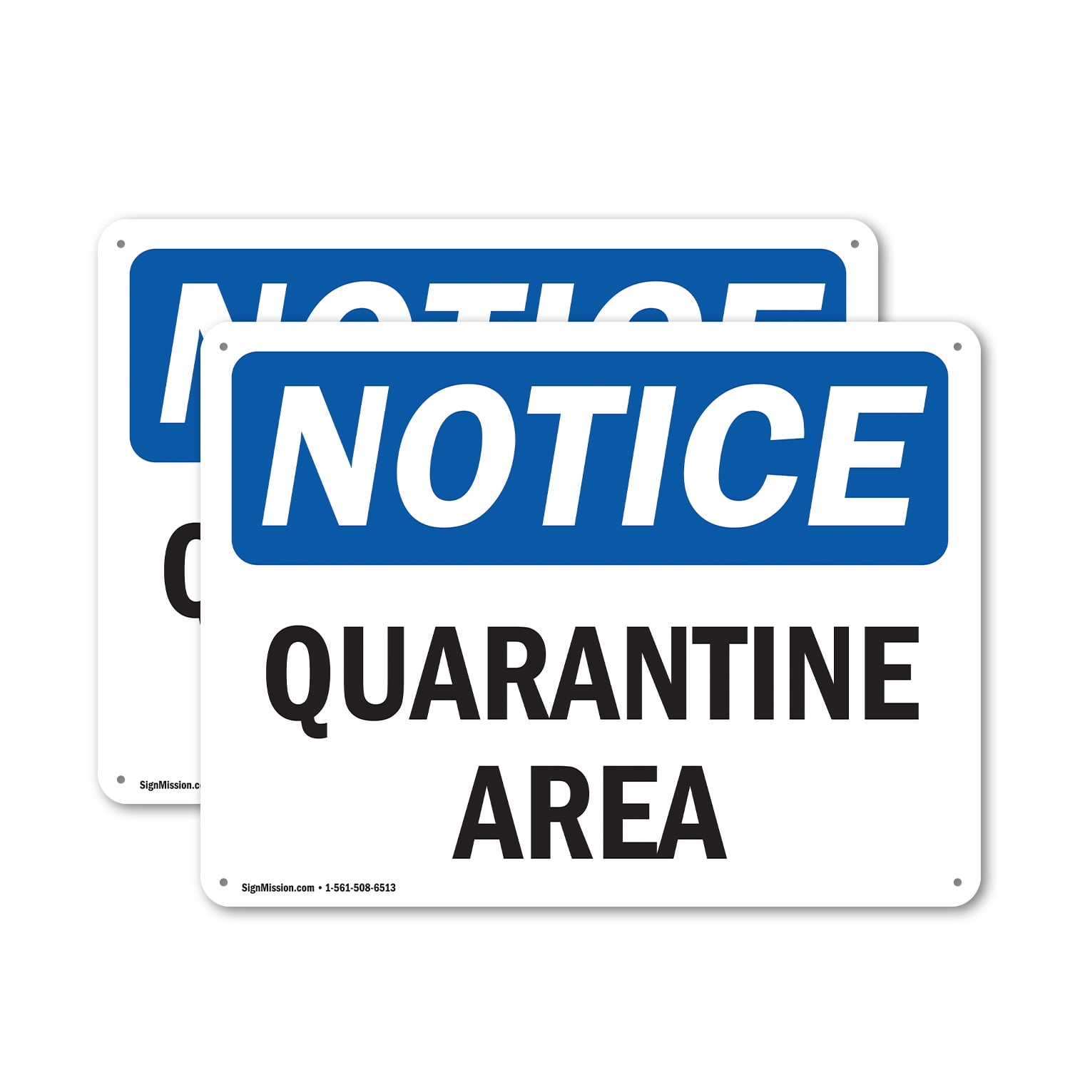 (2 Pack) Quarantine Area OSHA Notice Sign 10 Inch X 7 Inch Plastic Sign ...