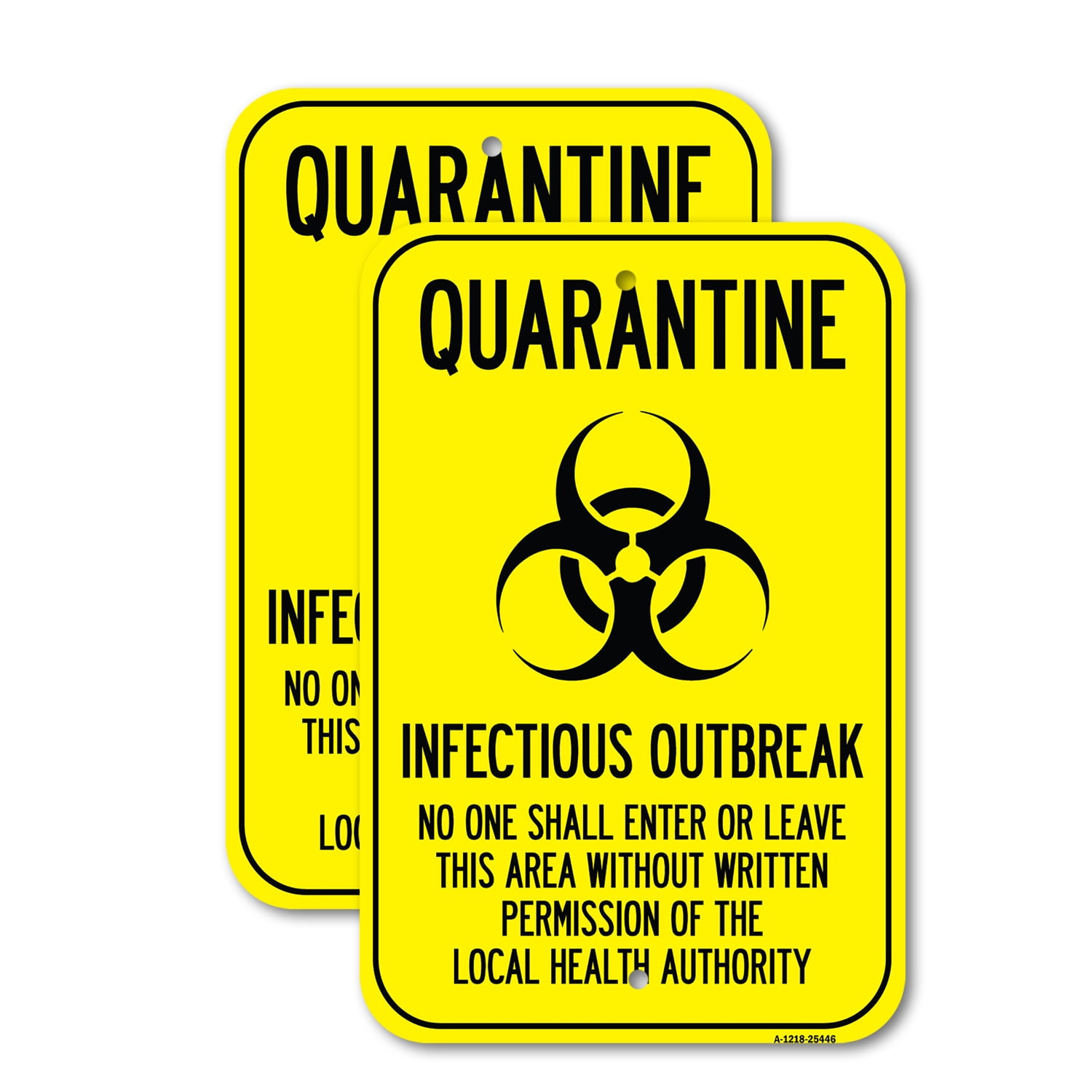 (2 Pack) Quarantine Infectious Outbreak No One Shall Enter Or Leave ...