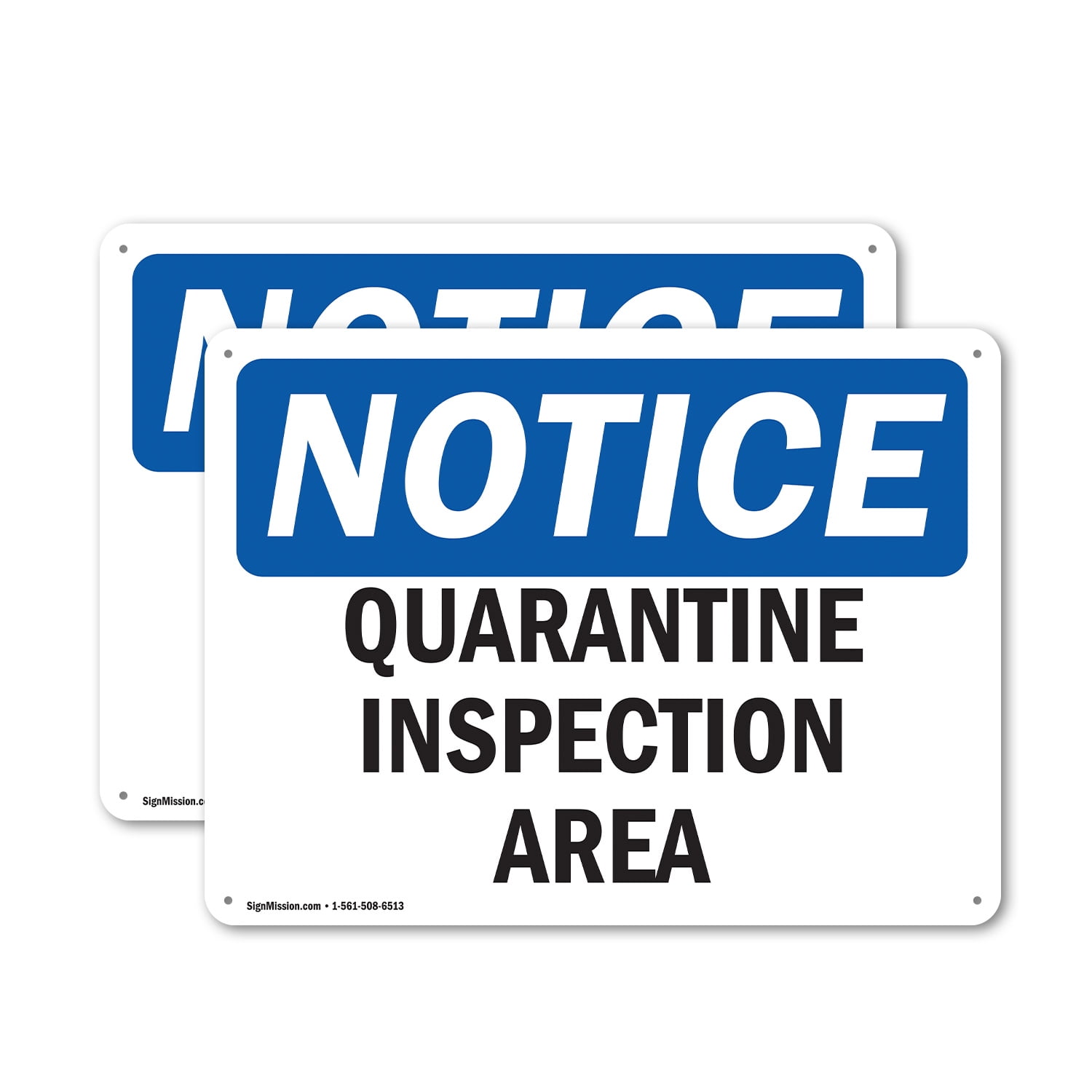 (2 Pack) Quarantine Inspection Area OSHA Notice Sign 10 Inch X 7 Inch ...