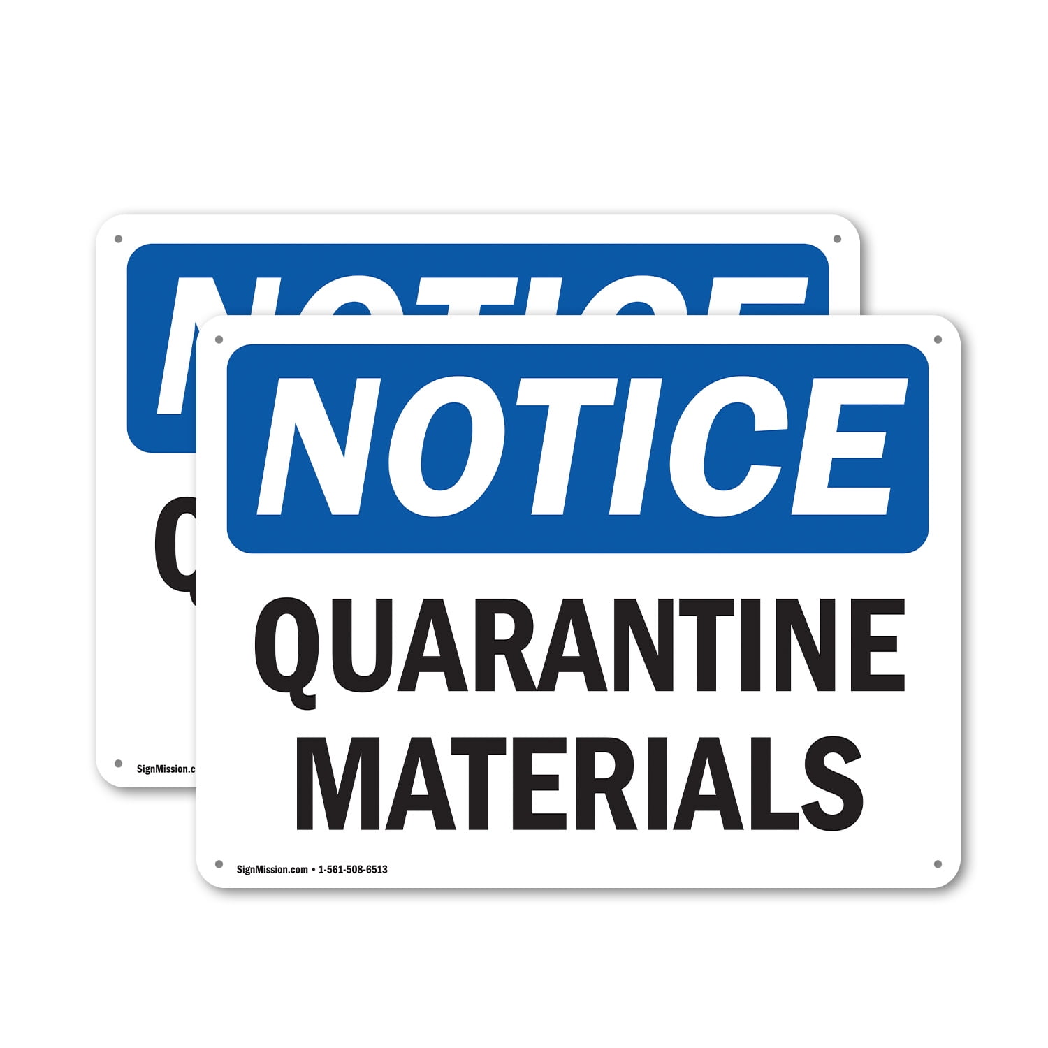 (2 Pack) Quarantine Materials OSHA Notice Sign 14 Inch X 10 Inch Indoor ...