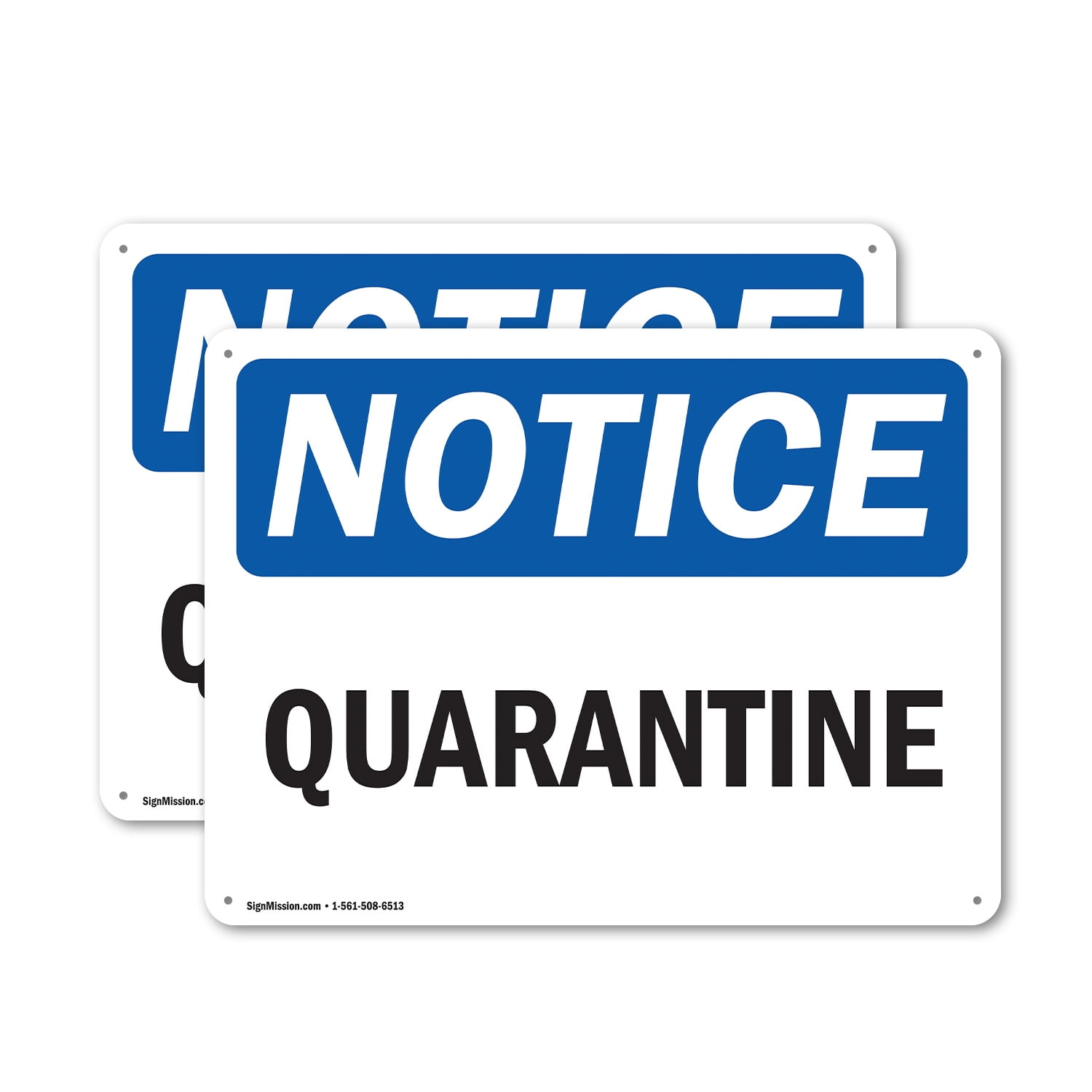 (2 Pack) Quarantine OSHA Notice Sign 24 Inch X 18 Inch Plastic Sign ...