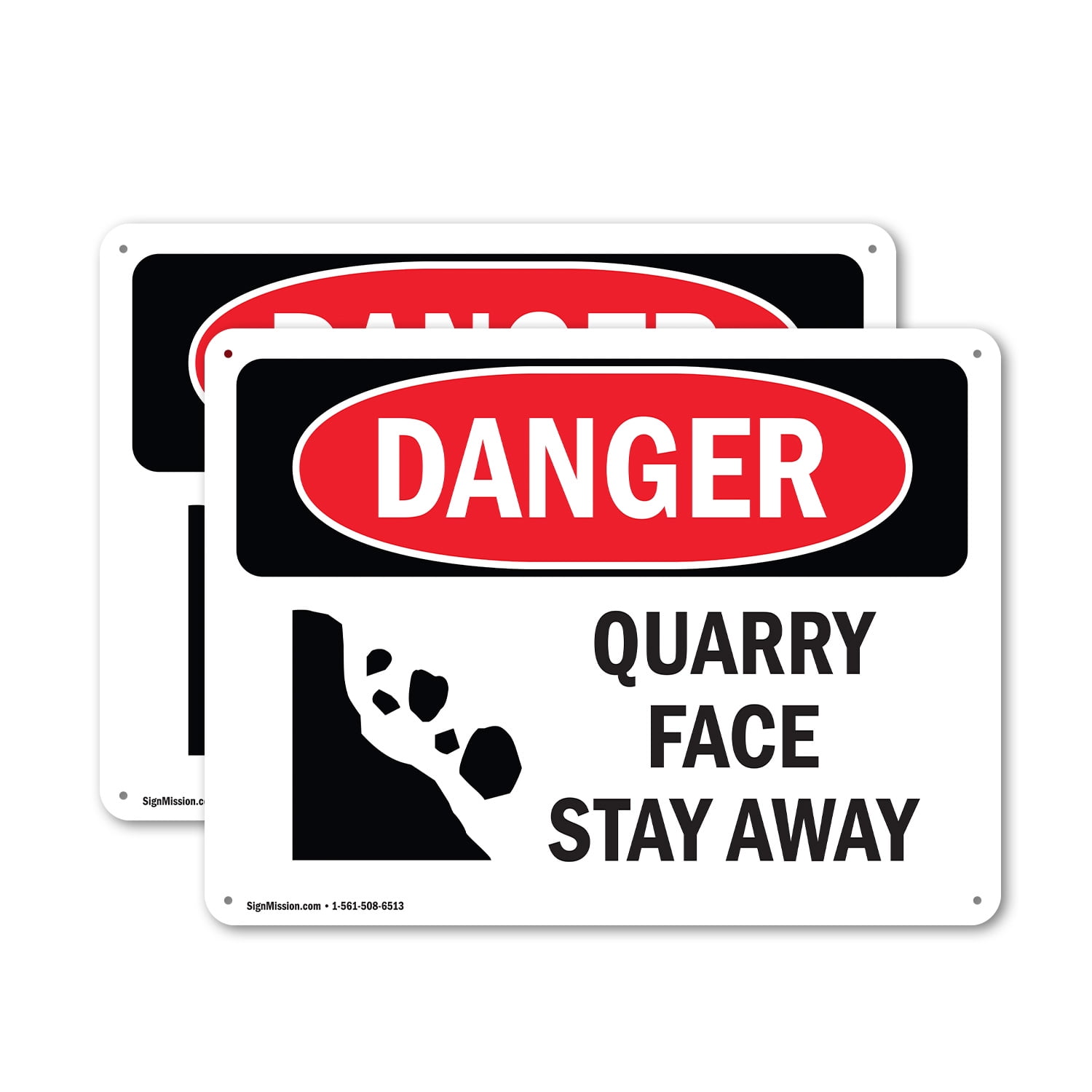 (2 Pack) Quarry Face Stay Away OSHA Danger Sign 10 Inch X 7 Inch Indoor ...