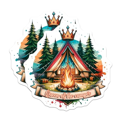 (2 Pack) Queen of The Camper Magnets - Camping Decoration - Outdoor ...