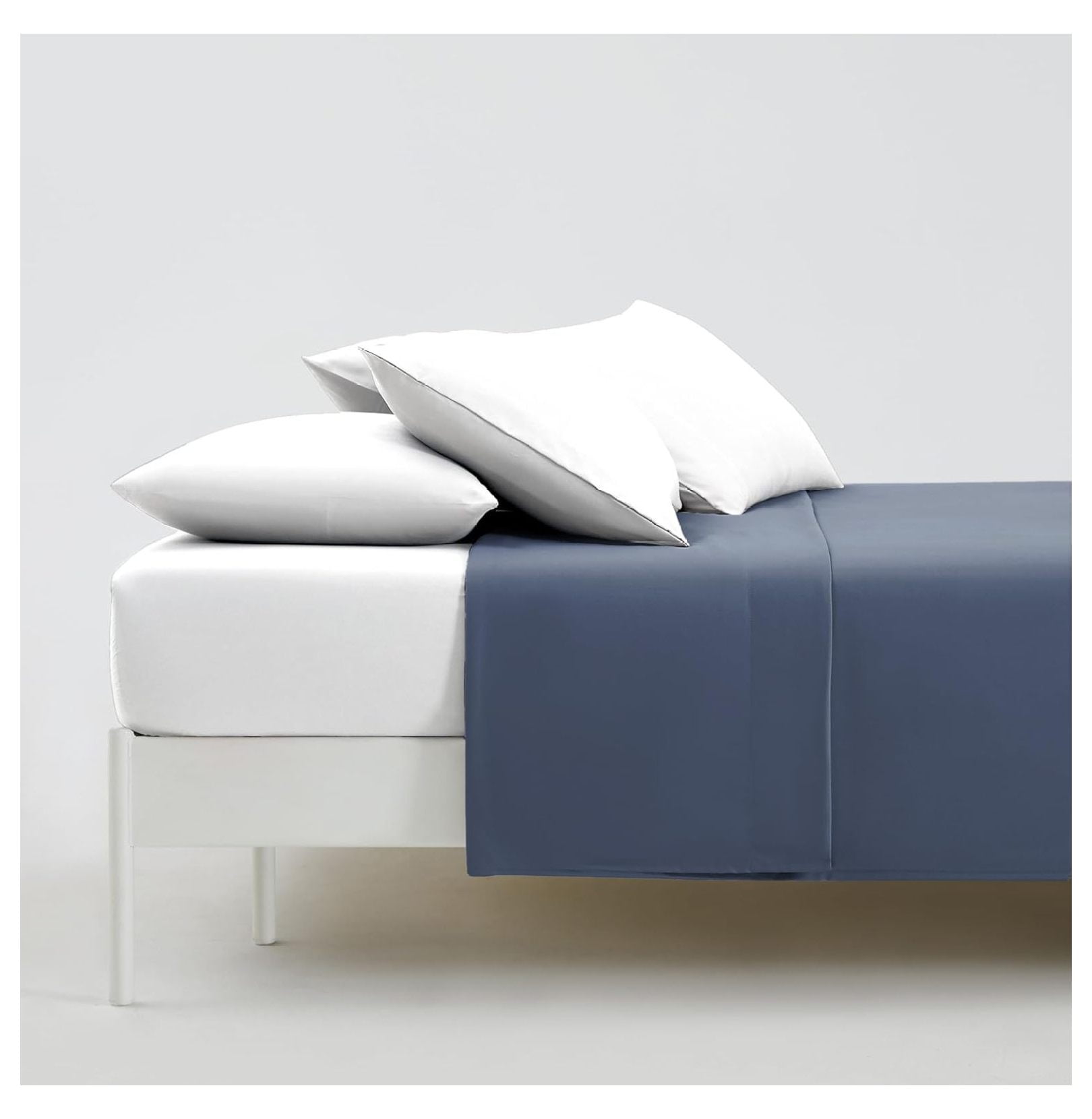 2-Pack Queen Size Flat Sheets Only, Premium Blue Bed Sheets, 90" x 102 ...