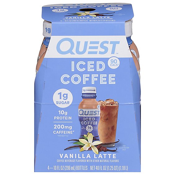 2 Pack Quest Iced Coffee Vanilla Latte 4-10fz - 4-10 FZ - Walmart.com