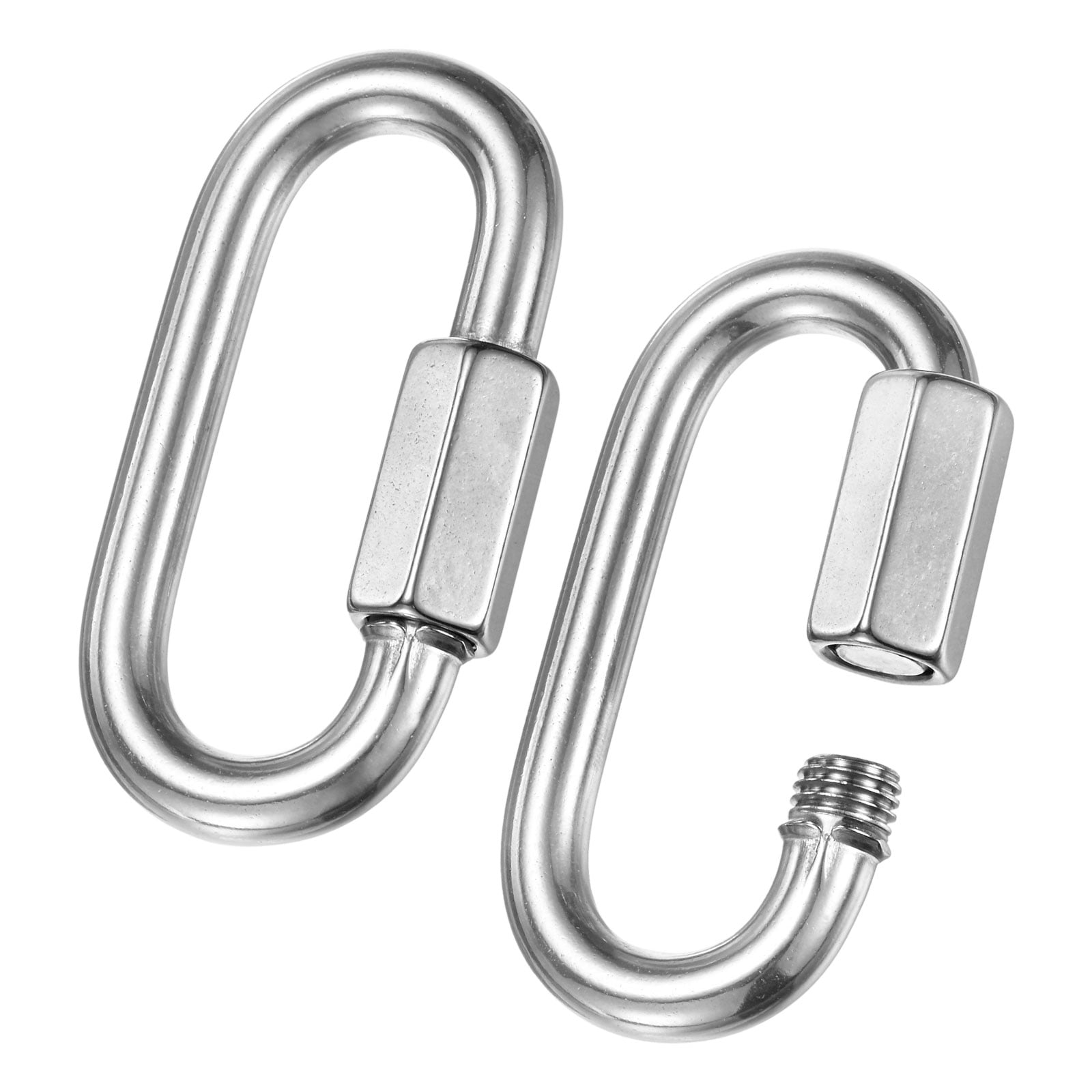 2-Pack Quick Chain Link Connector, M8 5/16" 316 Stainless Steel D-Shape ...