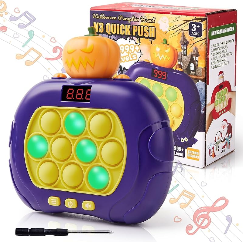 2 Pack Quick Push Pop it Game, Pop Light Up Game Pop Fidget Toys, Fast ...