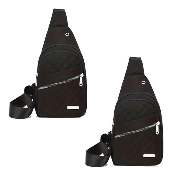 2 Pack Quilted Sling Backpack Crossbody Bag Adjustable Shoulder Strap ...