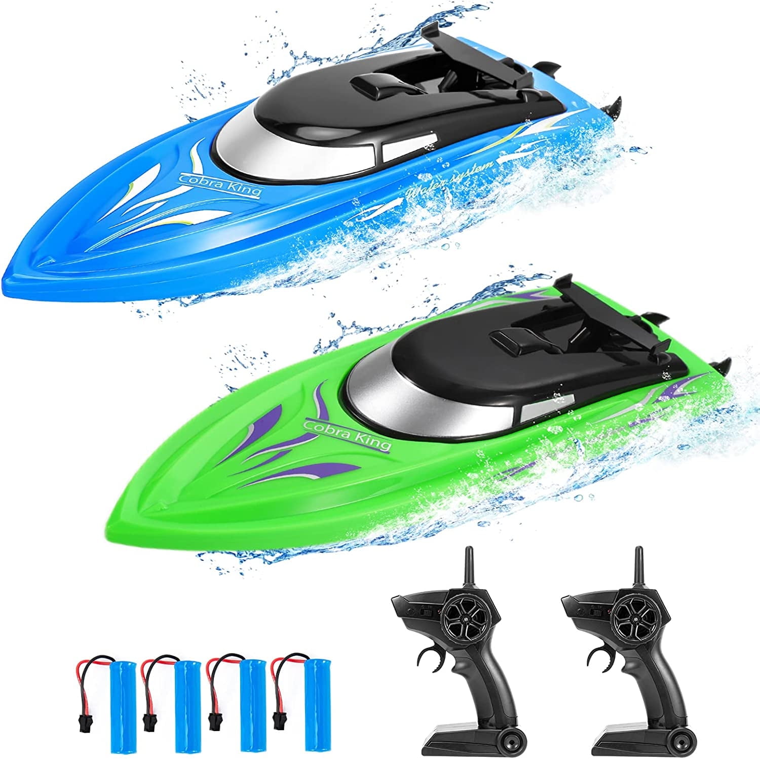 2 Pack RC Boat Remote Control Boats for Pools and Lakes, 2.4 GHz RC ...