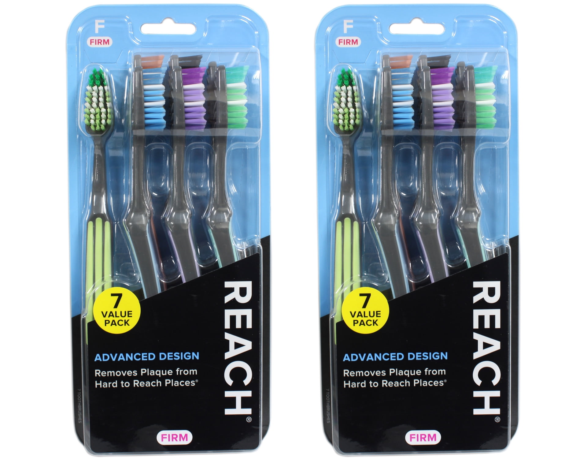 REACH Advanced Design Multi-Family Gum Brush Toothbrush, Firm, 7 Count ...