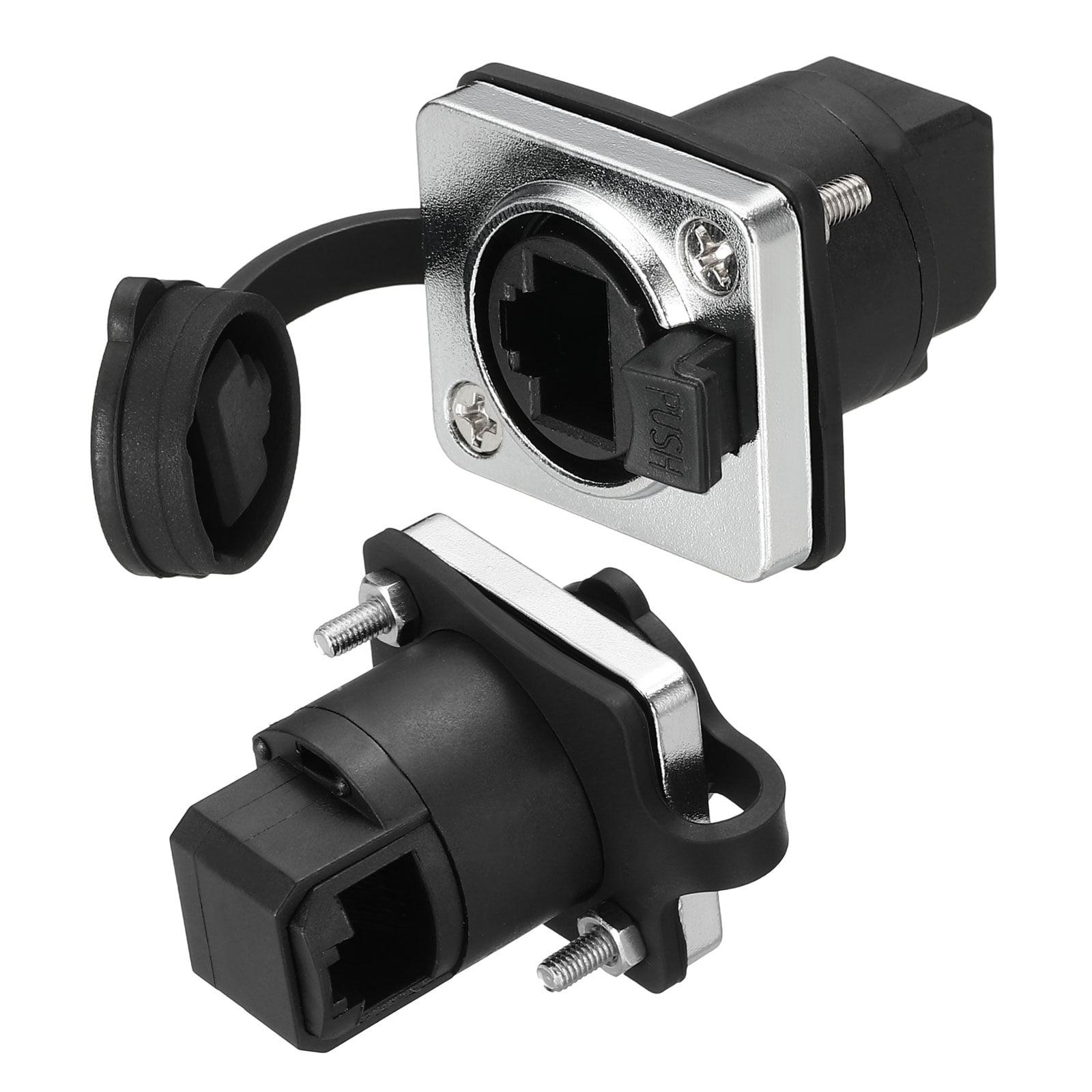 2 Pack RJ45 Curved Angle Panel Mount Coupler, Ethernet LAN Cable ...