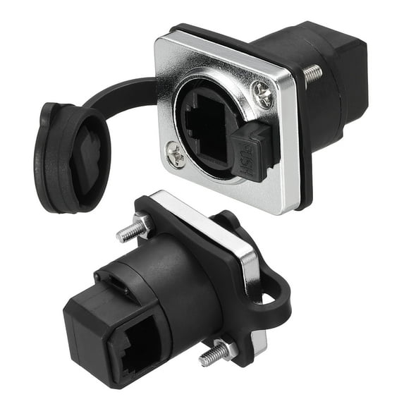 2 Pack RJ45 Curved Angle Panel Mount Coupler, Ethernet LAN Cable ...
