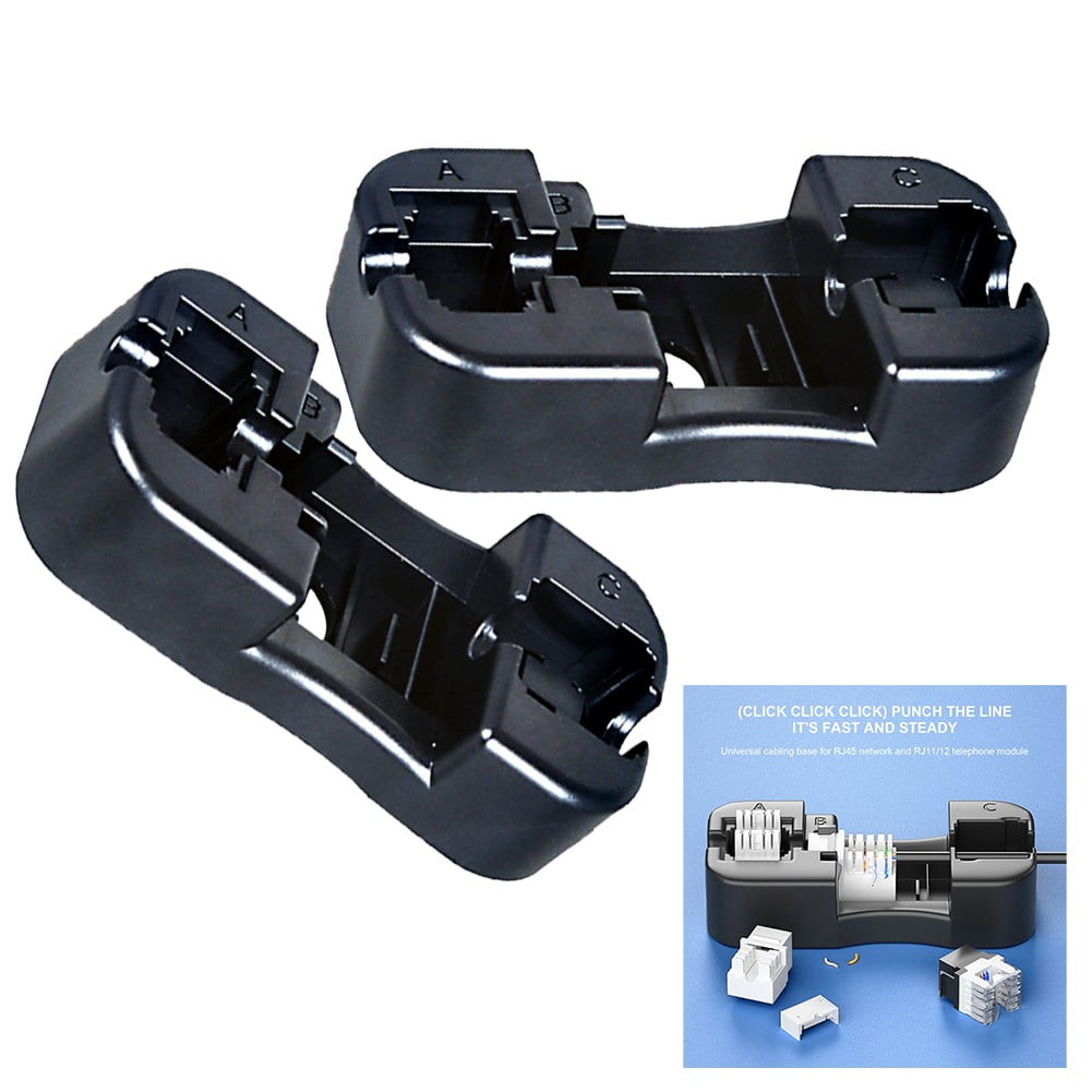 2-Pack RJ45/RJ11 Keystone Jack Holder,110 Punch Down Stand for Network ...