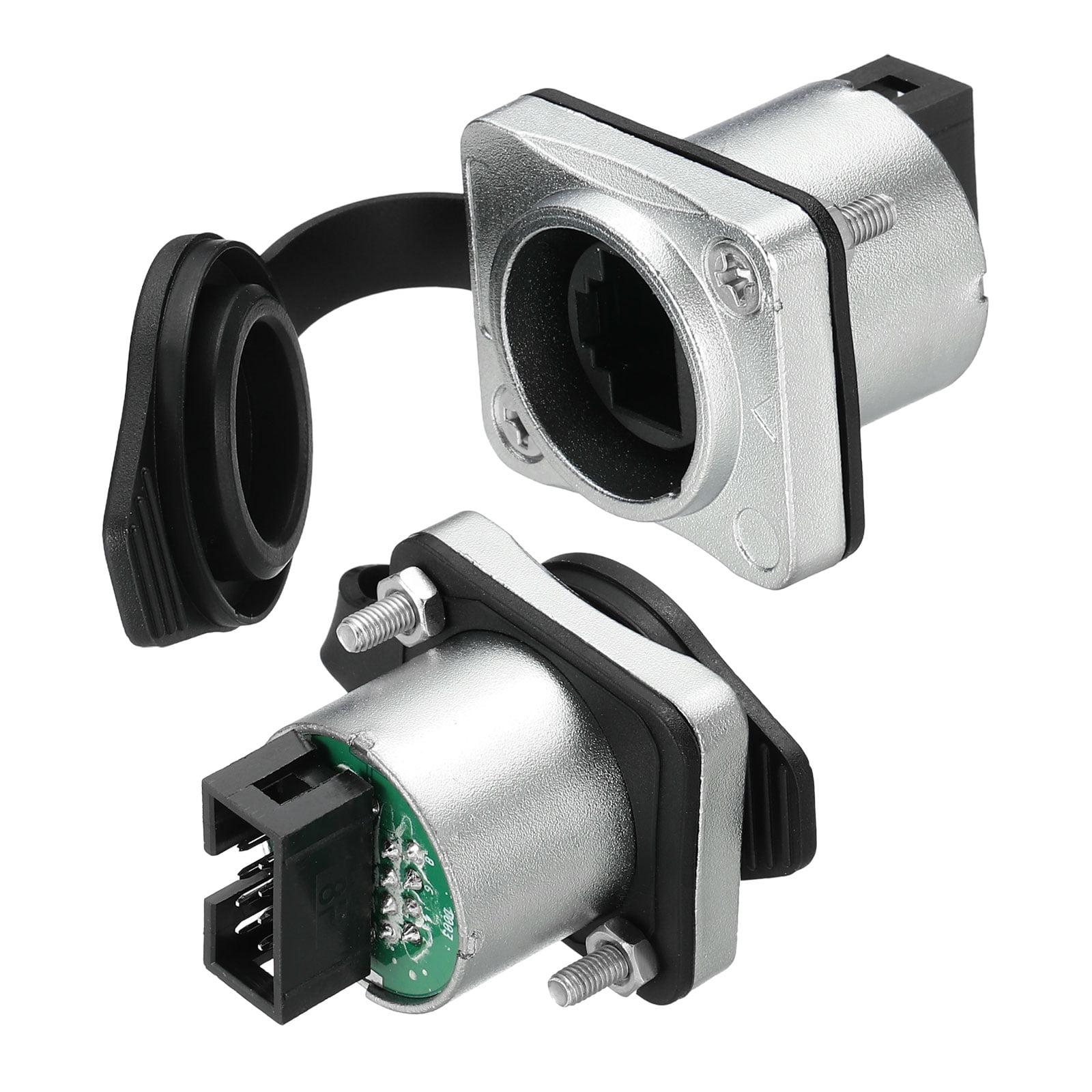 2 Pack RJ45 Right Angle Panel Mount Coupler, Female Ethernet LAN Cable ...
