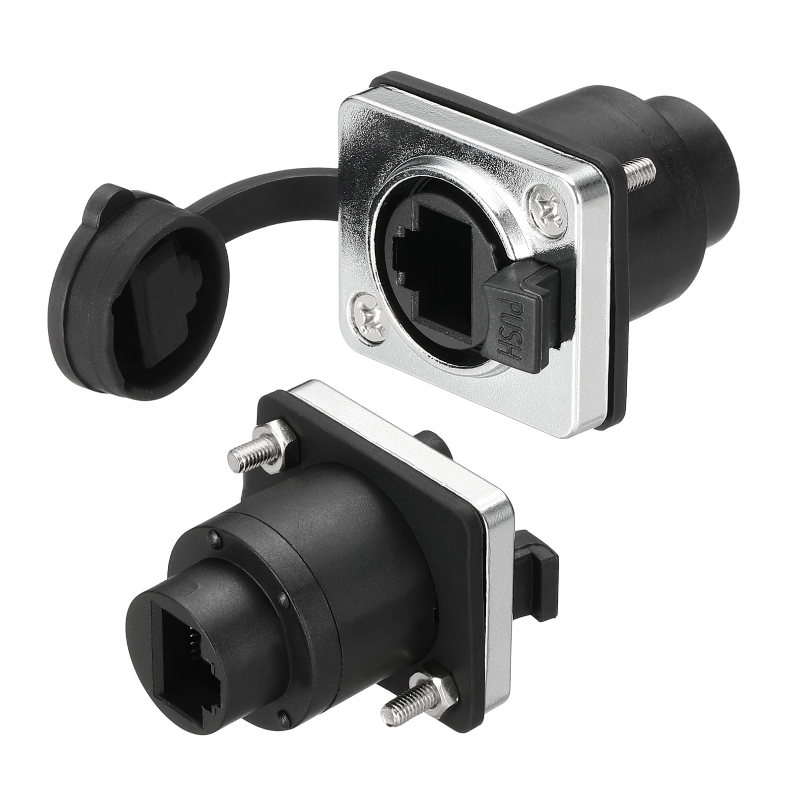 2 Pack RJ45 Right Angle Panel Mount Coupler, Female Ethernet LAN Cable ...