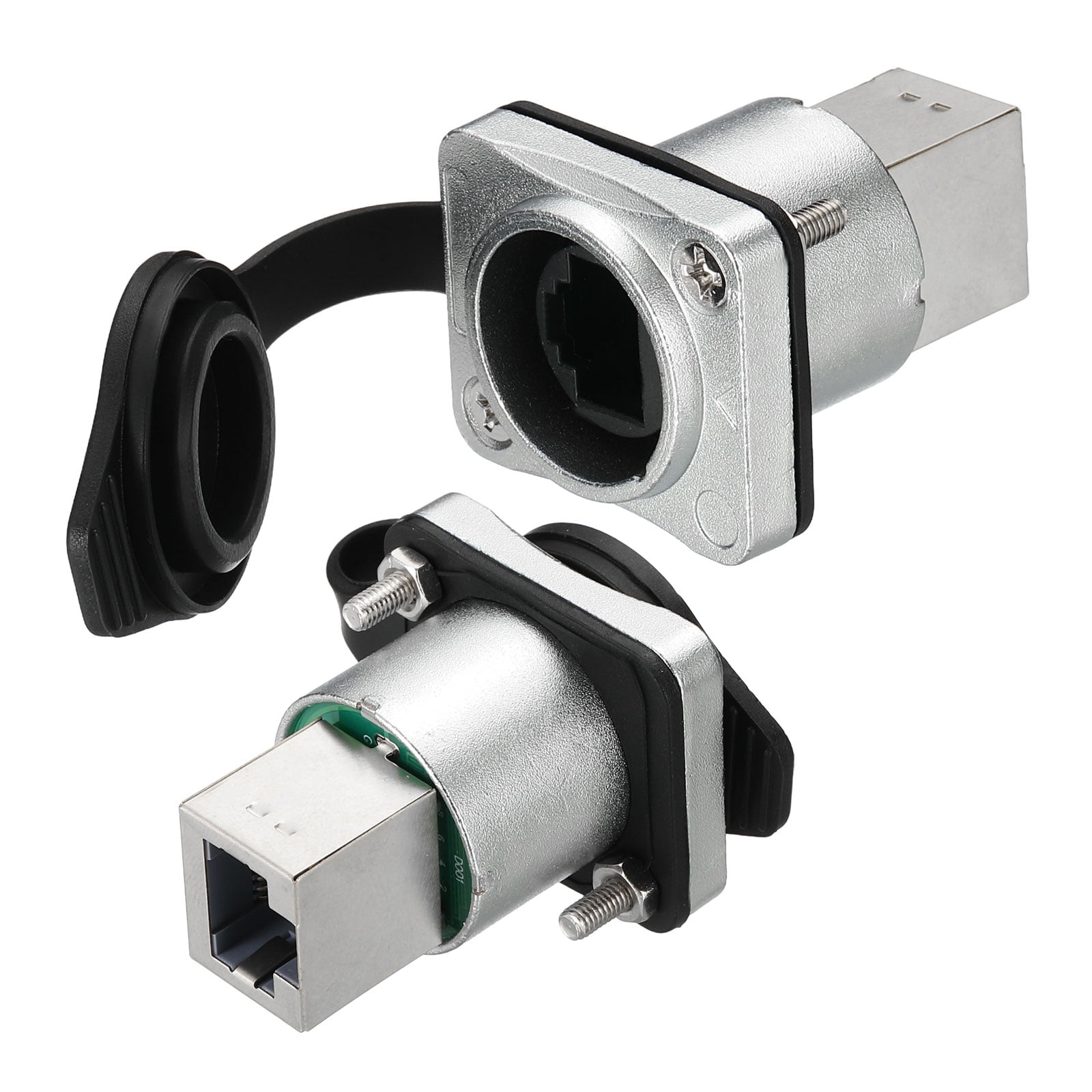 2 Pack RJ45 Right Angle Panel Mount Coupler, Female Ethernet LAN Cable ...