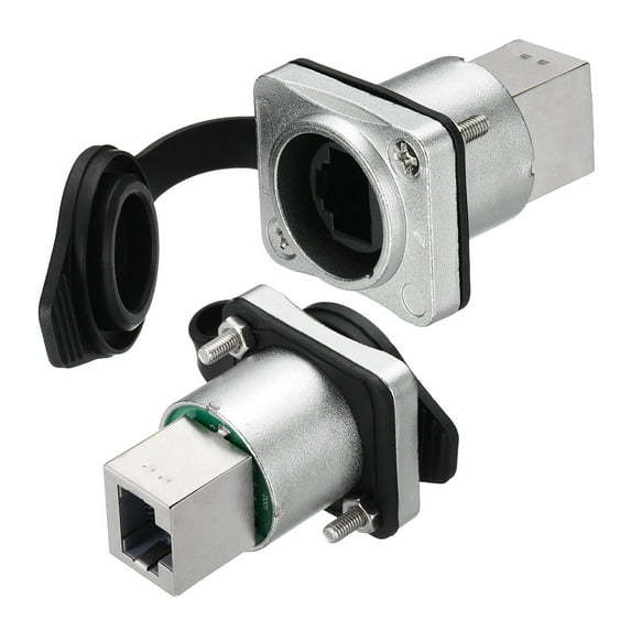 2 Pack RJ45 Right Angle Panel Mount Coupler, Female Ethernet LAN Cable ...