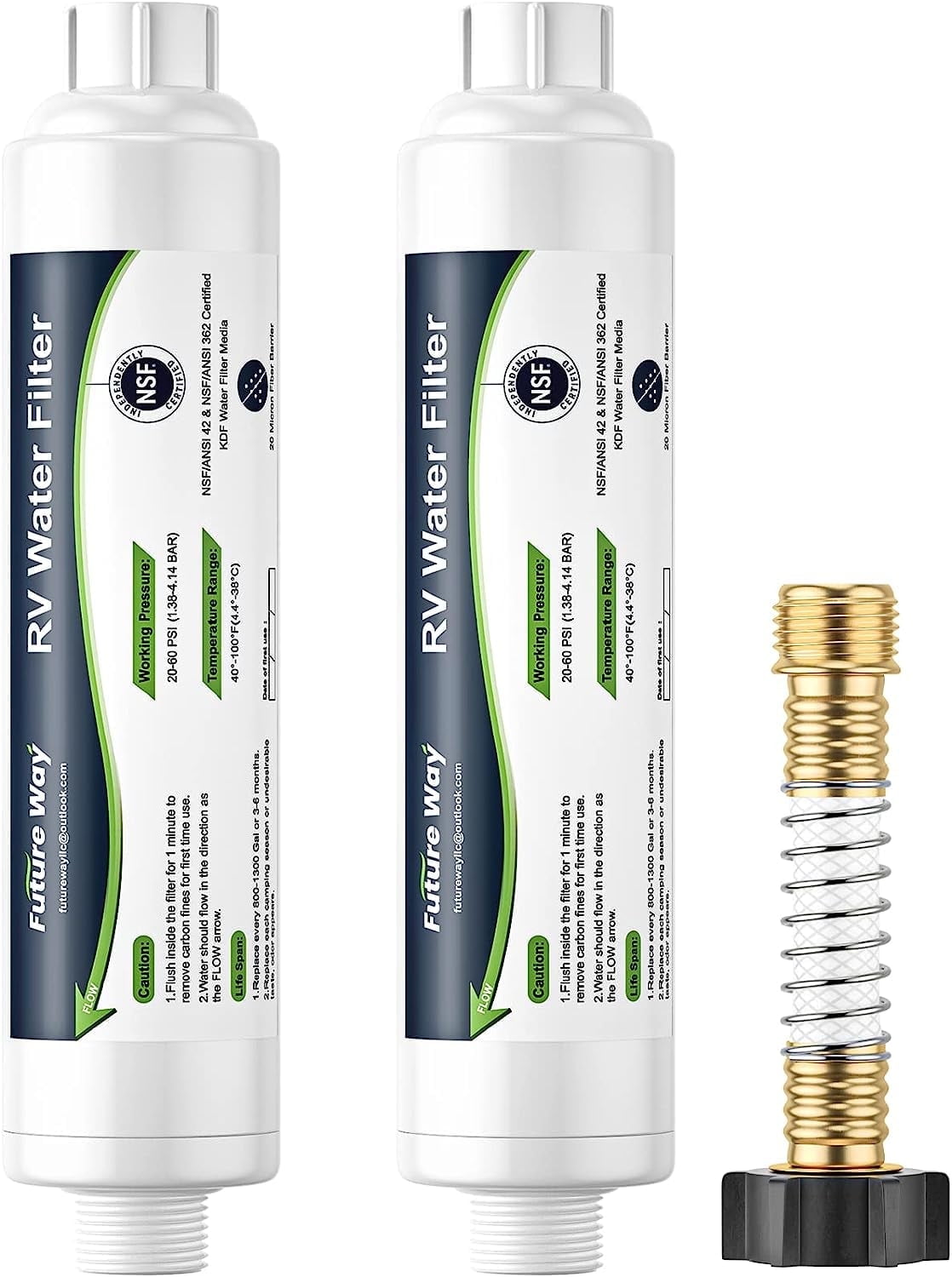 Future Way 2 Pack RV Water Filter with Hose Protector, Ideal for RVs ...