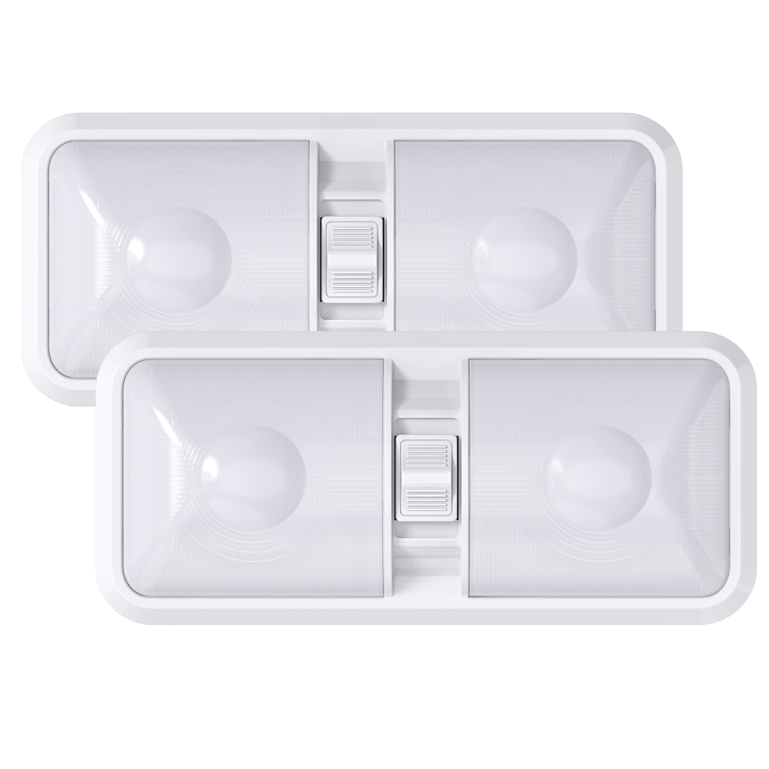 2 Pack RV LED Ceiling Double Dome Light Fixture with ON/Off Switch ...
