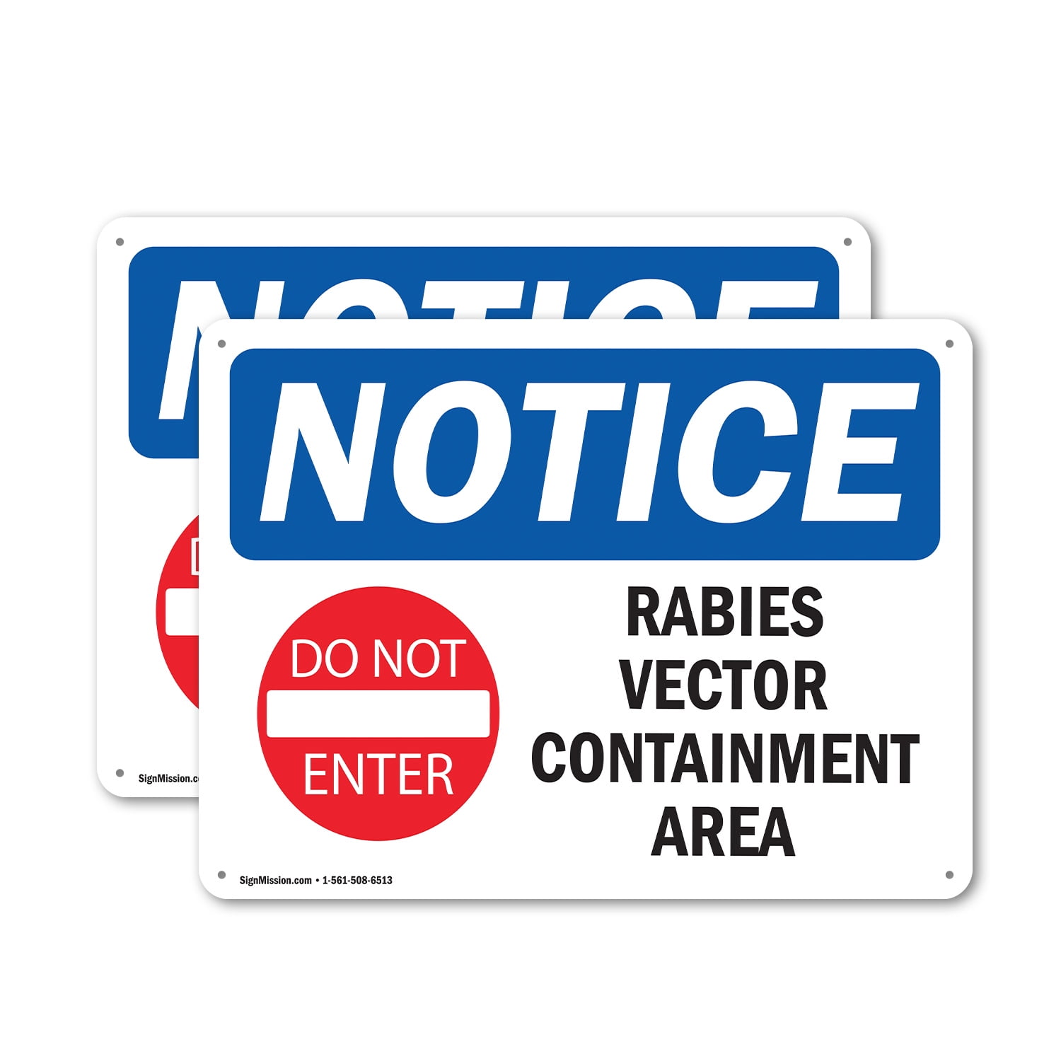 (2 Pack) Rabies Vector Containment Area OSHA Notice Sign 18 Inch X 12 ...