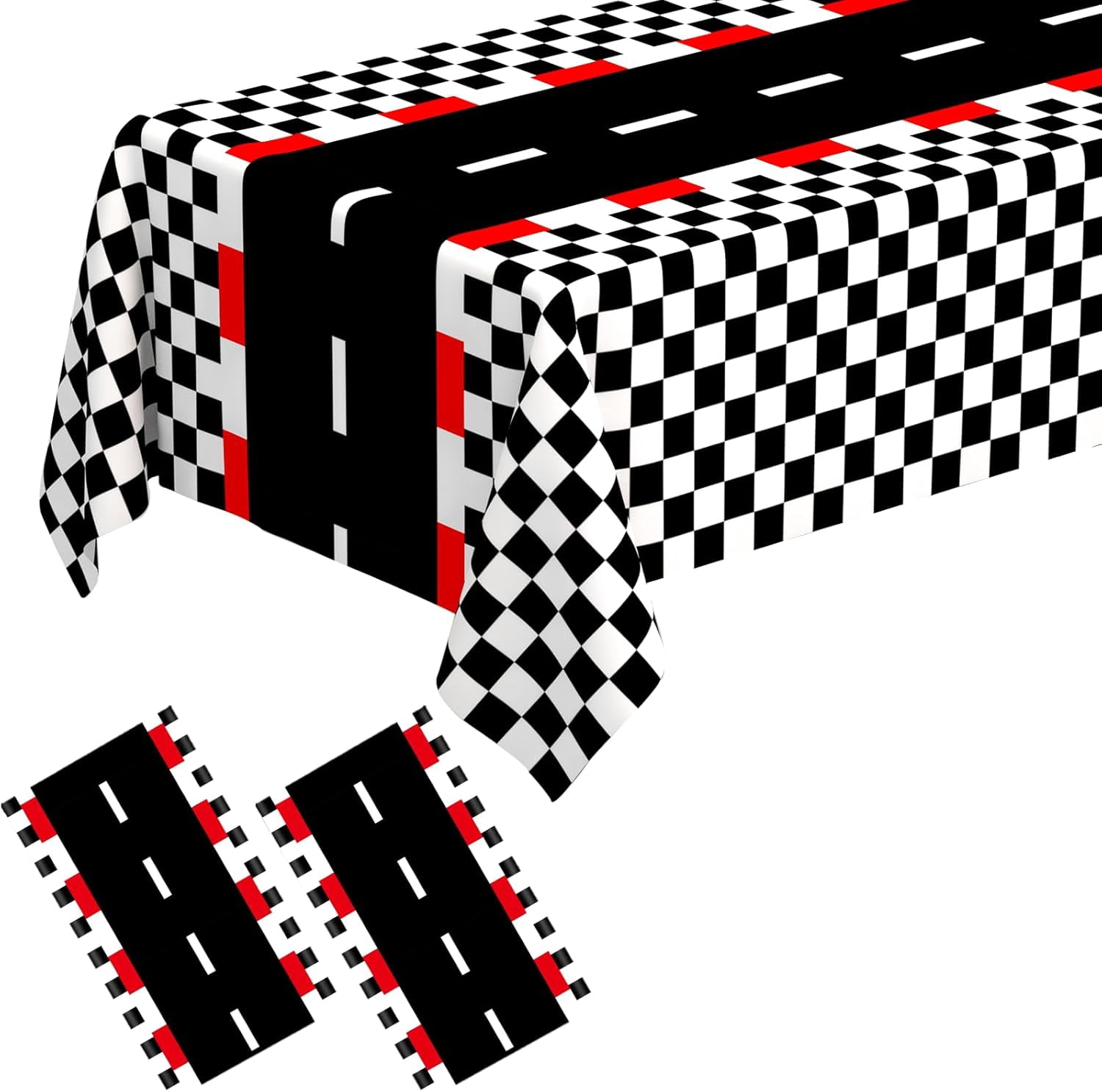 2 Pack Racing Car Theme Rectangular Plastic Tablecloths, Car Disposable ...