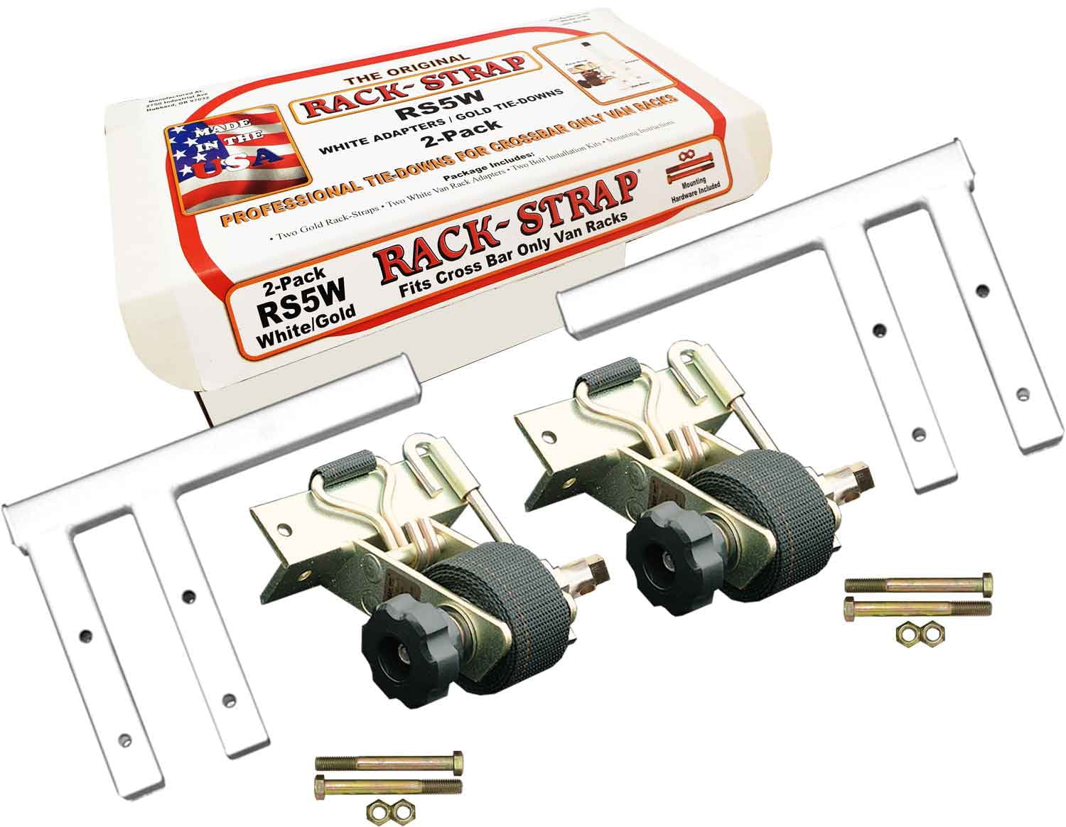 2 Pack, Rack-Strap RS5W, White Van Adapter and RS1 for Crossbar Only ...