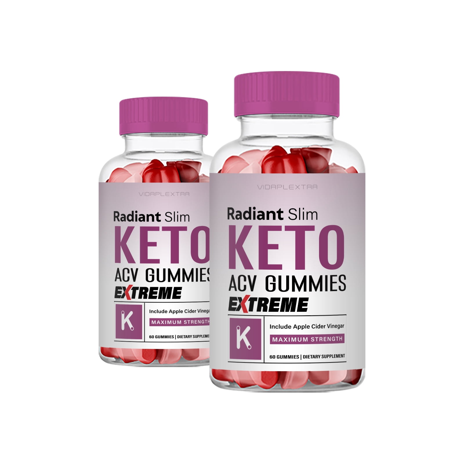 (2 Pack) Radiant Slim - Radiant Slim Extreme Keto ACV Gummies - Walmart.com