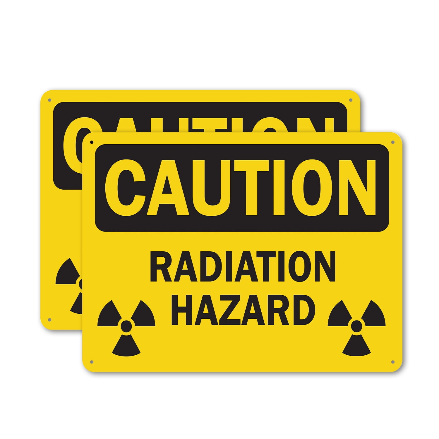 (2 Pack) Radiation Hazard (with biohazard graphic) OSHA Caution Sign 10 ...