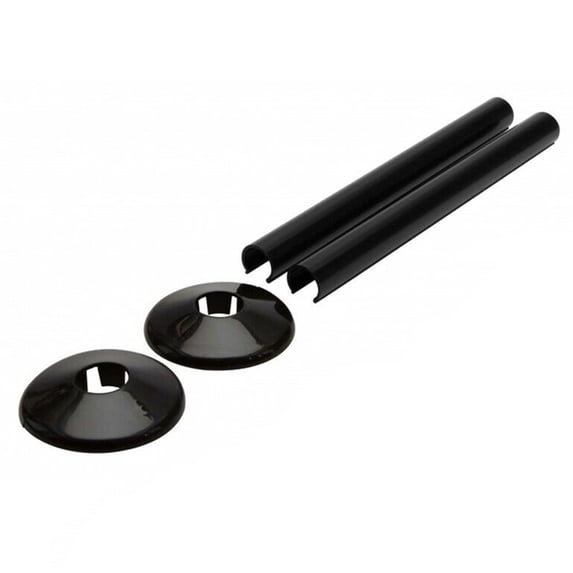 2 Pack Radiator Pipe Cover Tubes with Collars Designed to Fit 15mm ...