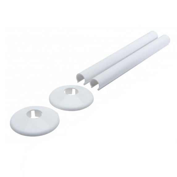 2 Pack Radiator Pipe Cover Tubes with Collars Designed to Fit 15mm ...