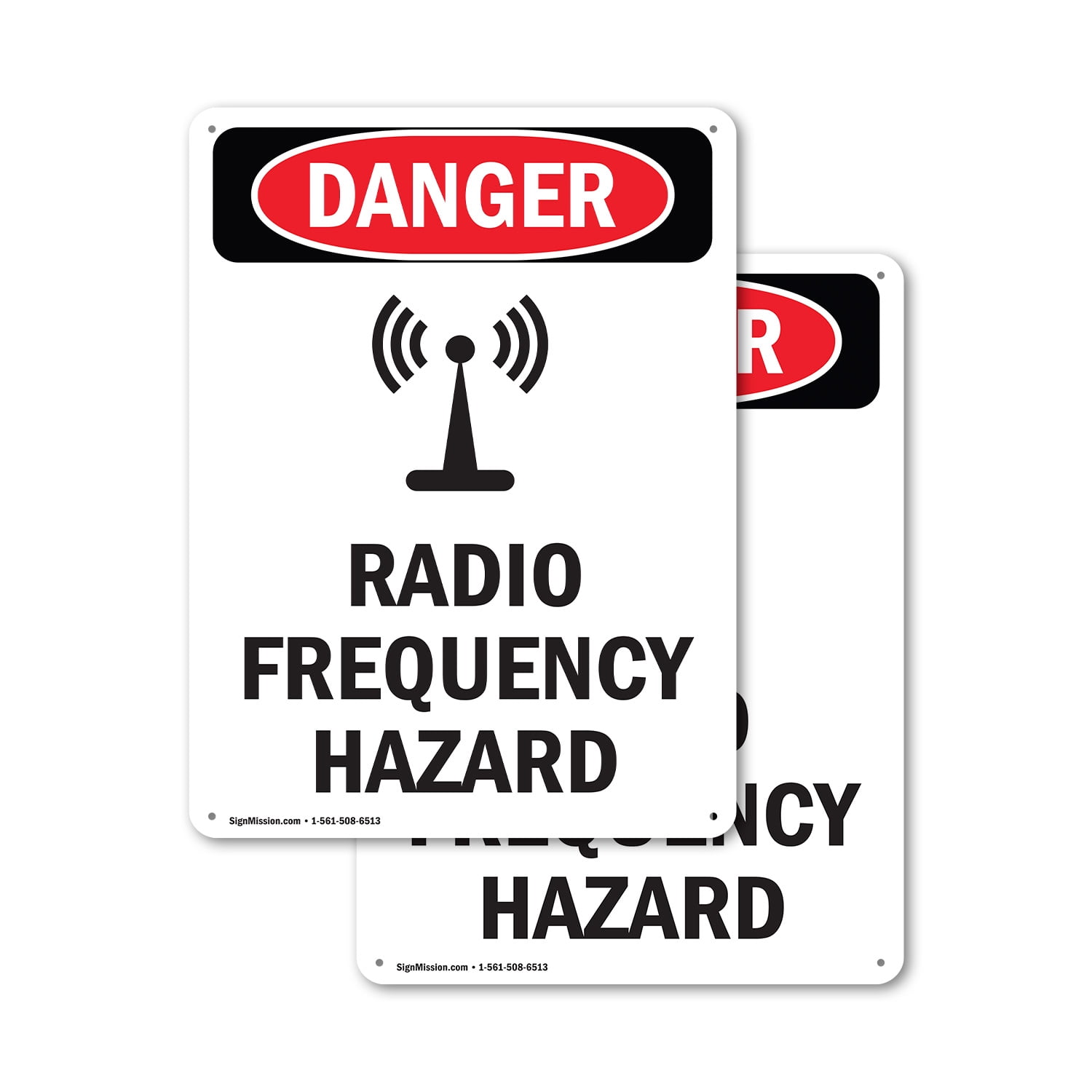(2 Pack) Radio Frequency Hazard OSHA Danger Sign 18 Inch X 24 Inch ...