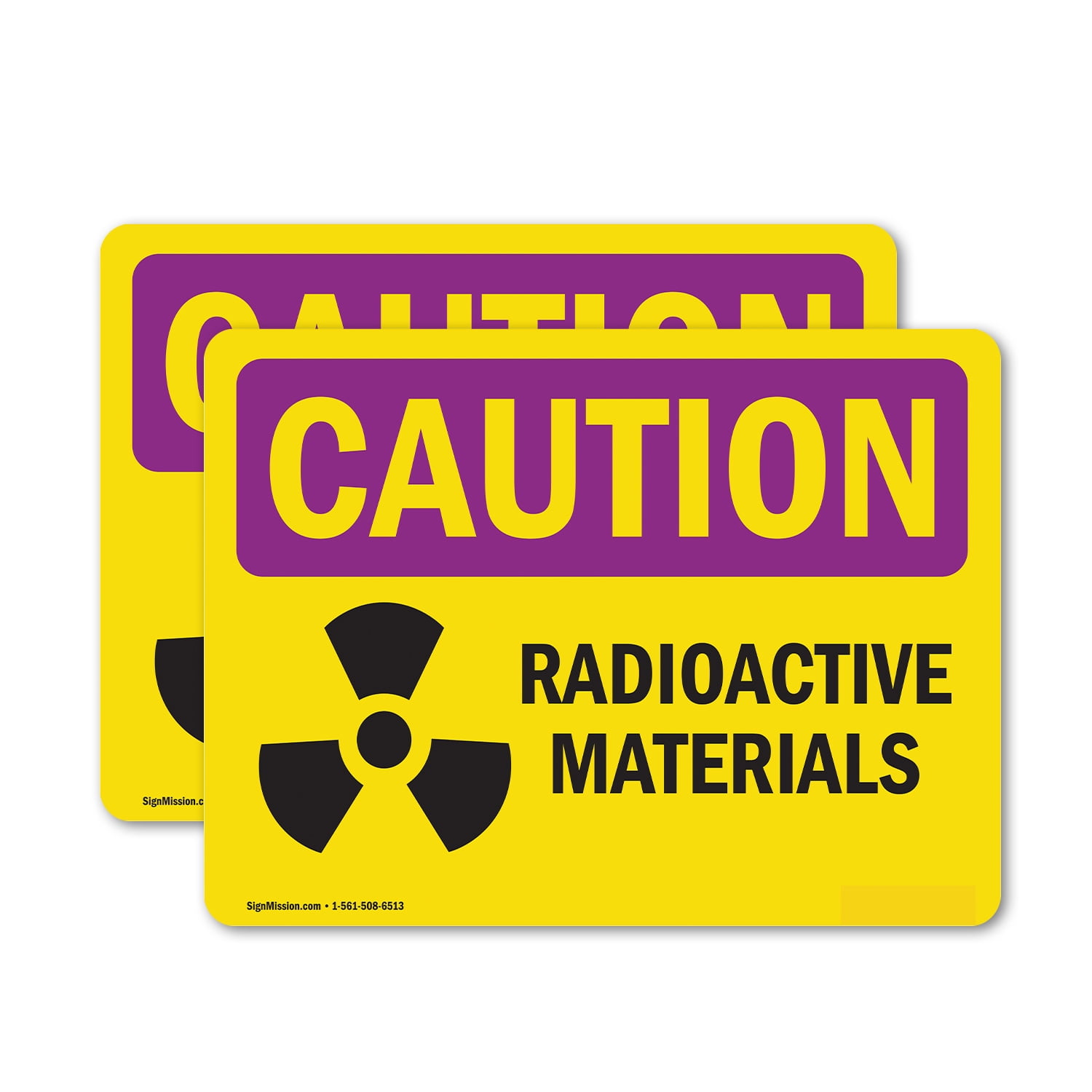 (2 Pack) Radioactive Materials OSHA Caution Radiation Sign 7 Inch X 5 ...