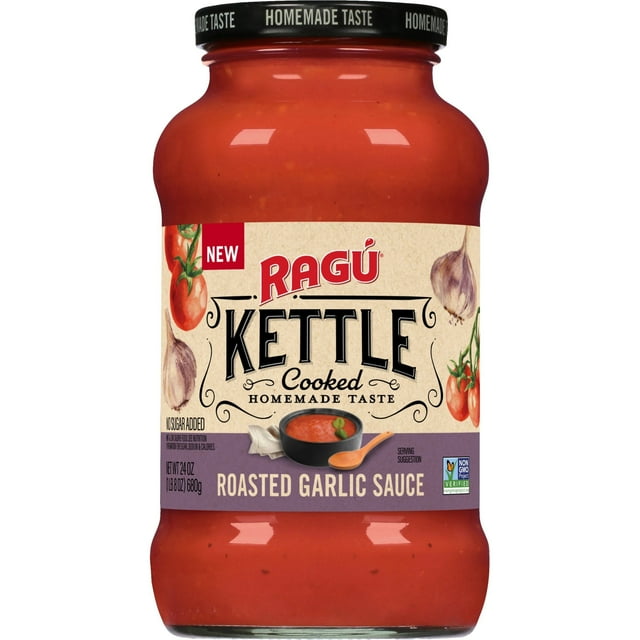 2 Pack - Ragu Kettle Cooked Roasted Garlic Sauce - 24 oz Packaging may ...