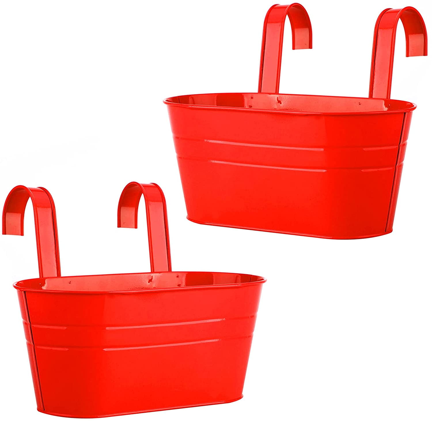 2 Pack Rail Planter, Balcony Planters Railing Hanging Flower Pots with ...