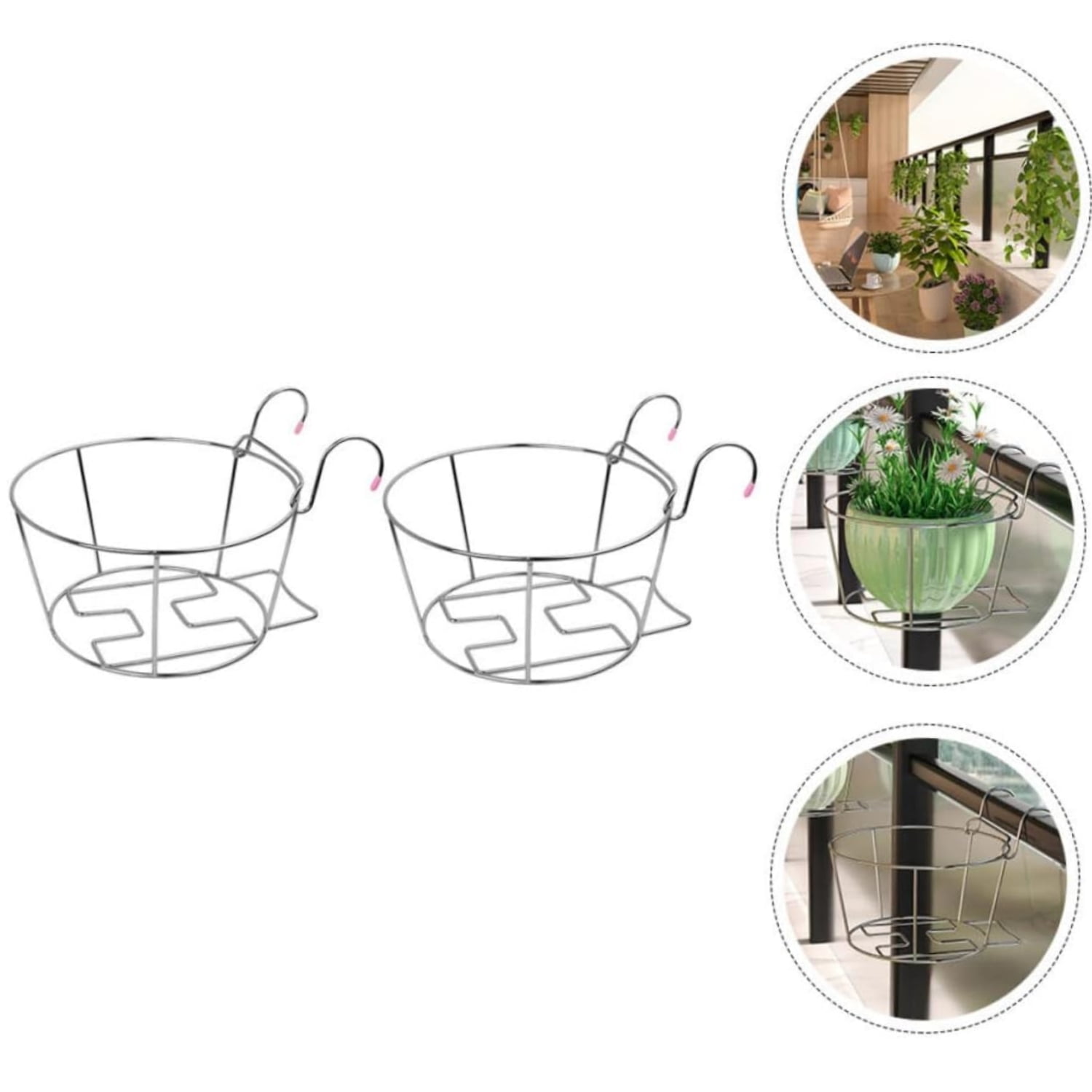 2 Pack Railing Planter 9 inch Hanging Railing Planter Outdoor Balcony ...