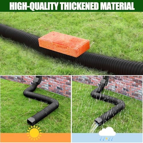 2 Pack Rain Gutter Downspout Extensions, Upgraded Flexible Drain Down ...
