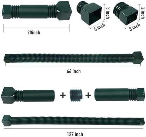 2 Pack Rain Gutter Downspout Extensions, Upgraded Flexible Drain Down ...
