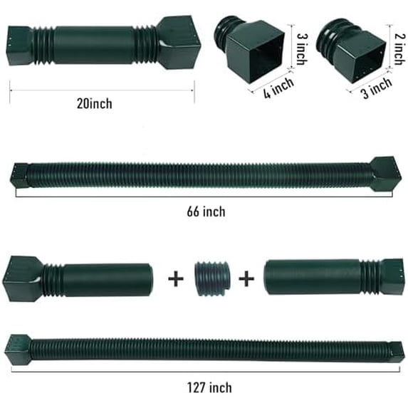 2 Pack Rain Gutter Downspout Extensions, Upgraded Flexible Drain Down ...