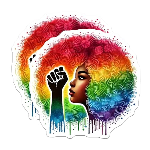 (2 Pack) Rainbow Afro Magnets Magnets - Pride Artwork - Inspirational ...