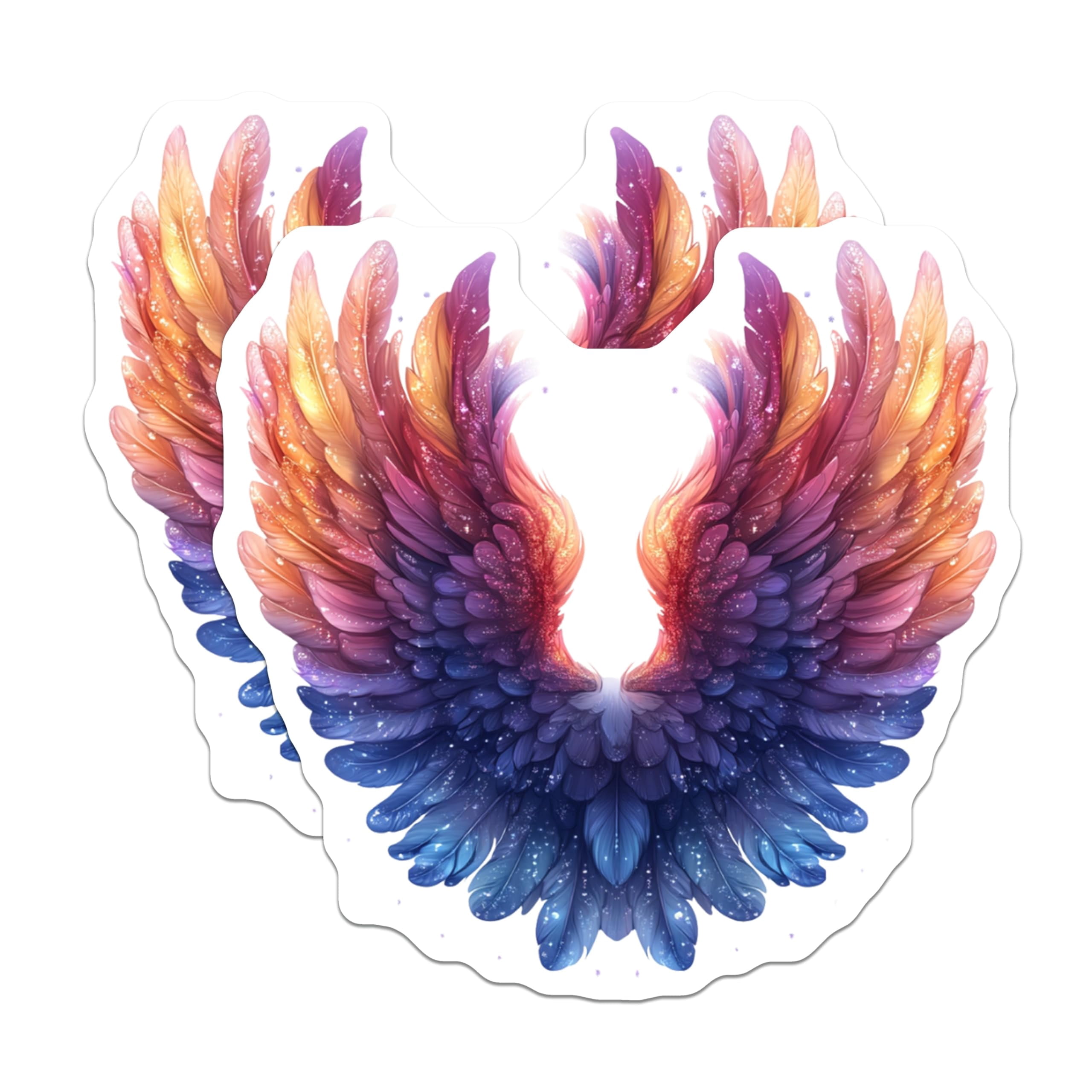 (2 Pack) Rainbow Feather Wings Magnets - Celestial Gradient Art ...