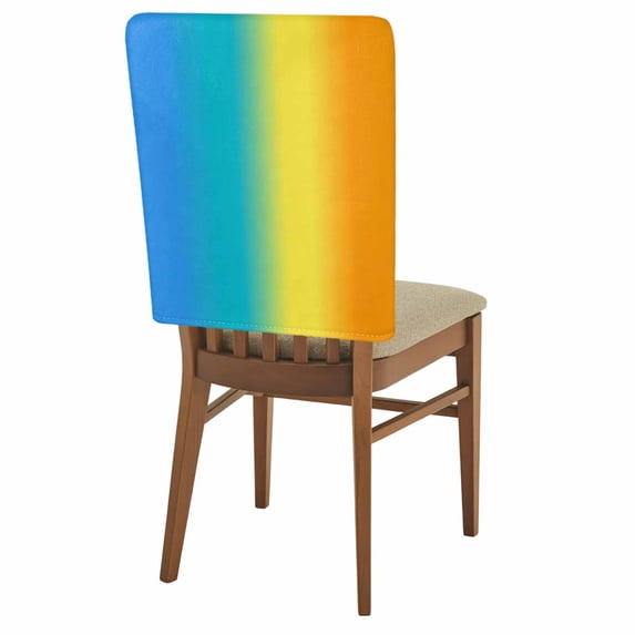 2 Pack Rainbow Gradient Chair Back Covers Abstract Blue Green Yellow ...