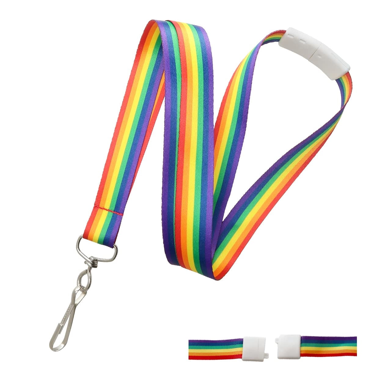 MEEKONK 2 pack Rainbow Lanyard with Breakaway Clasp, Colorful Neck ...