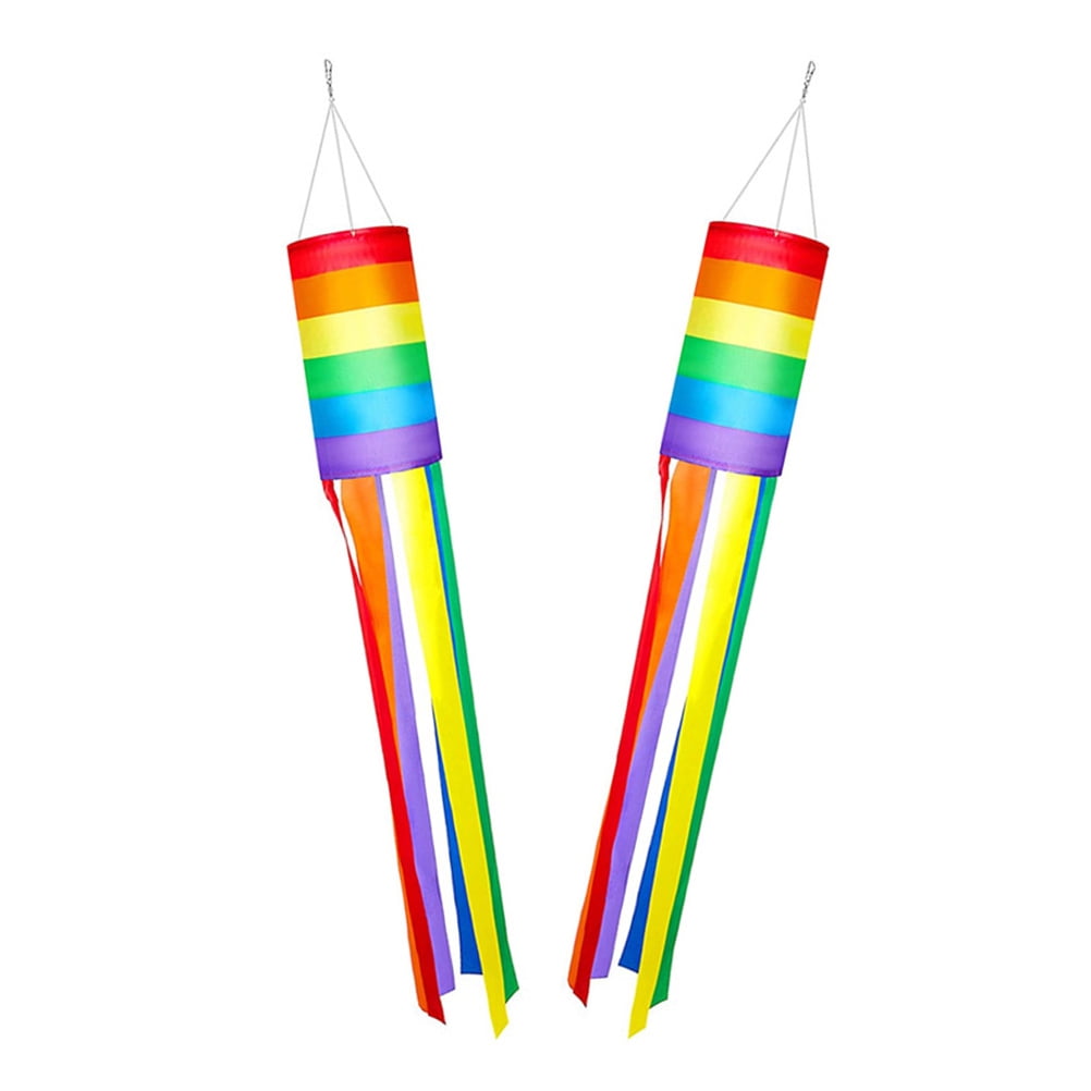 2 Pack Rainbow Pride Flag Windshield Hanging Tree Windsock Decoration ...