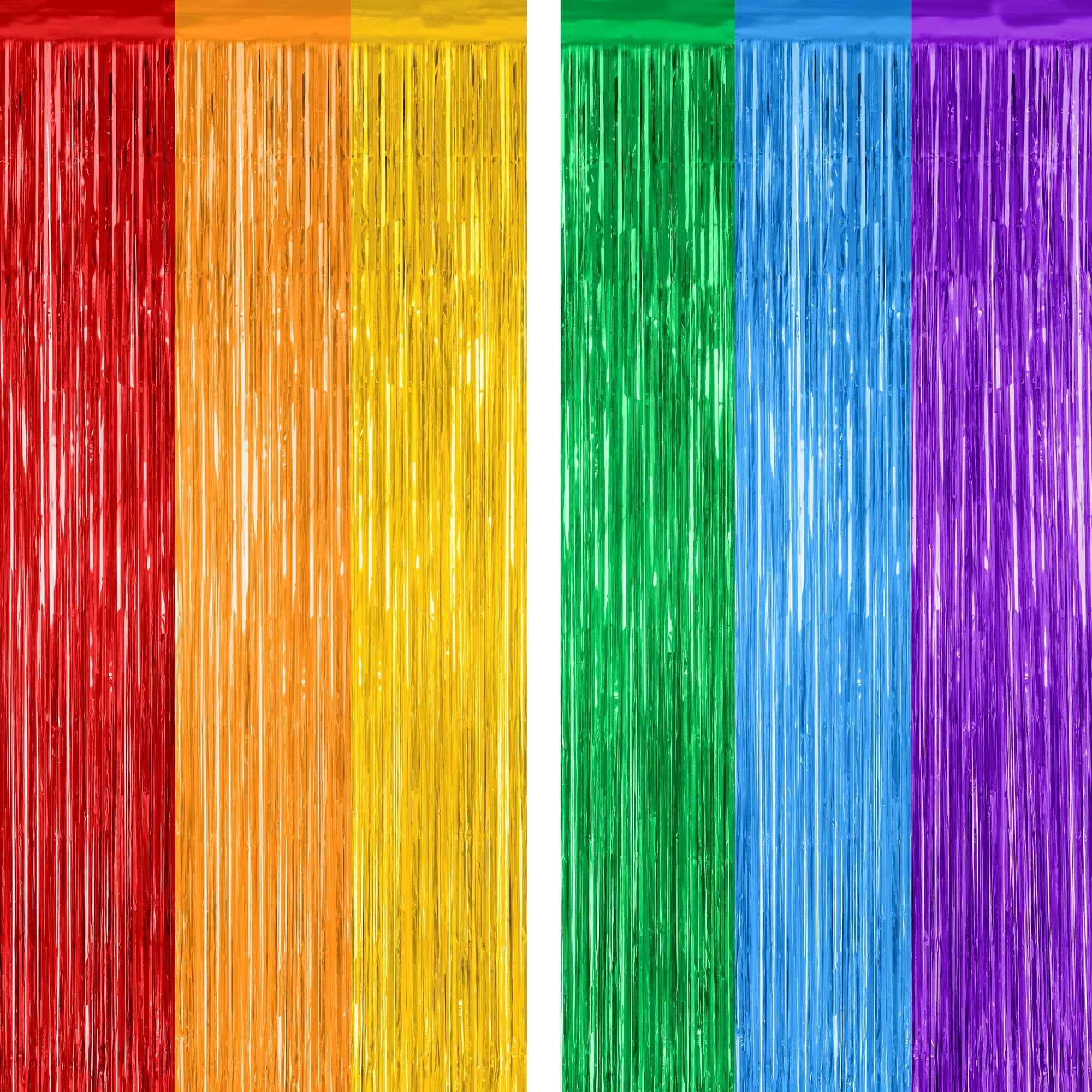 2 Pack RainbowTRDN Backdrop Curtains, 3.28 x 7.05 Colofull Party ...