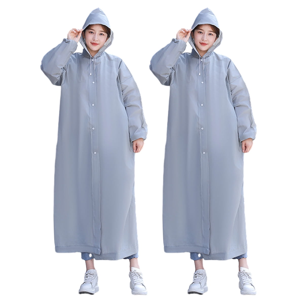 2 Pack Raincoat, Portable EVA Rain Jackets Poncho Waterproof Rain Coats ...
