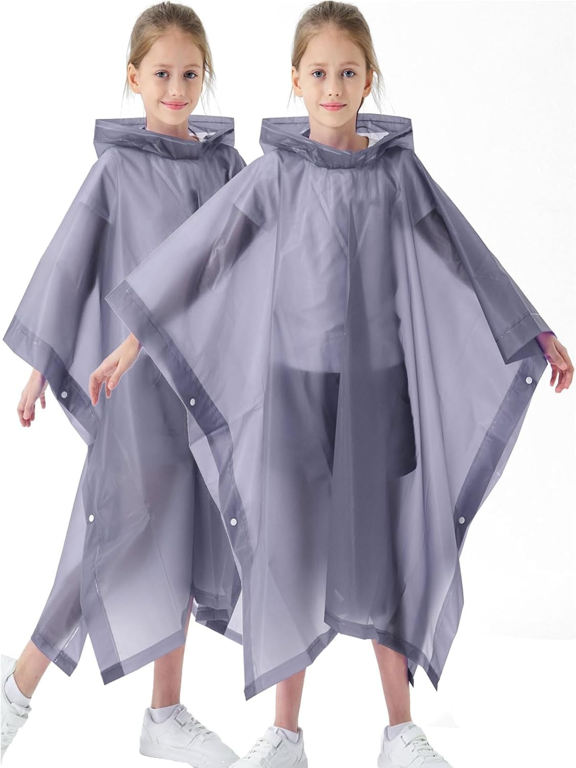 2 Pack Raincoats for Kids, Borogo Kids Rain Jacket Reusable Emergency ...