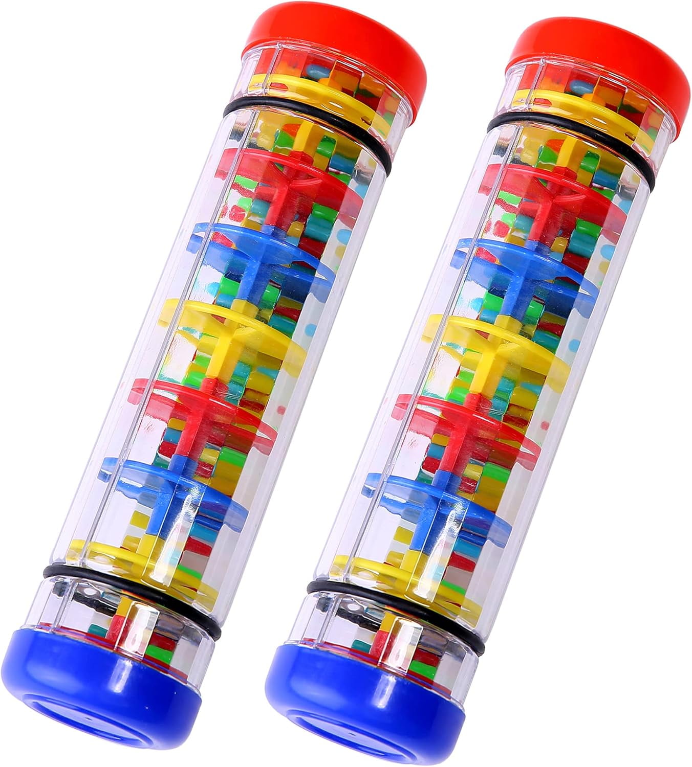 2 Pack Rainmaker Rain Stick Musical Instrument for Babies, Toddlers and Kids, 8 Inch Rainfall ...