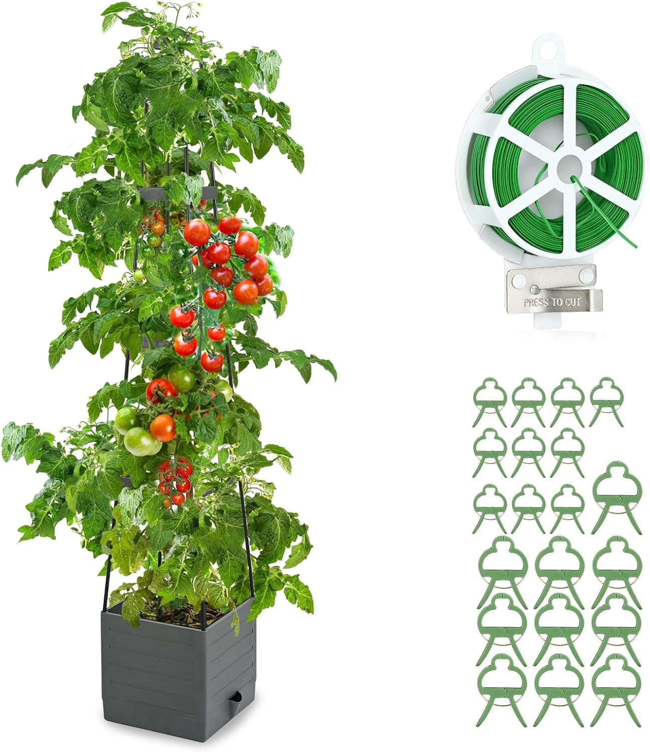 2 Pack Raised Garden Bed, Planter Boxes with Trellis 58.3'' Tomato ...