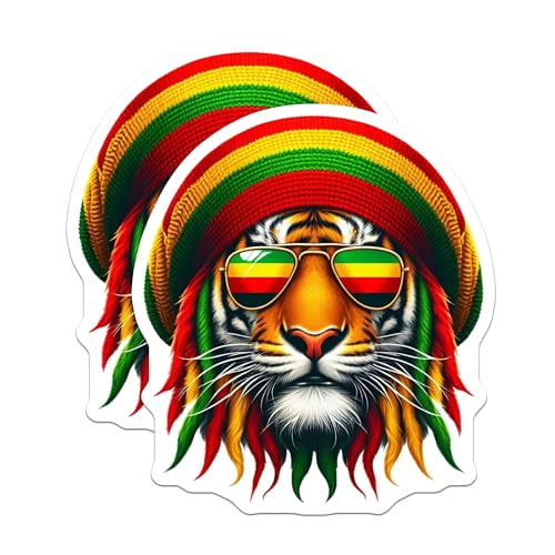 (2 Pack) Rasta Lion Magnets - Cool Tiger Magnets - Colorful Animal ...