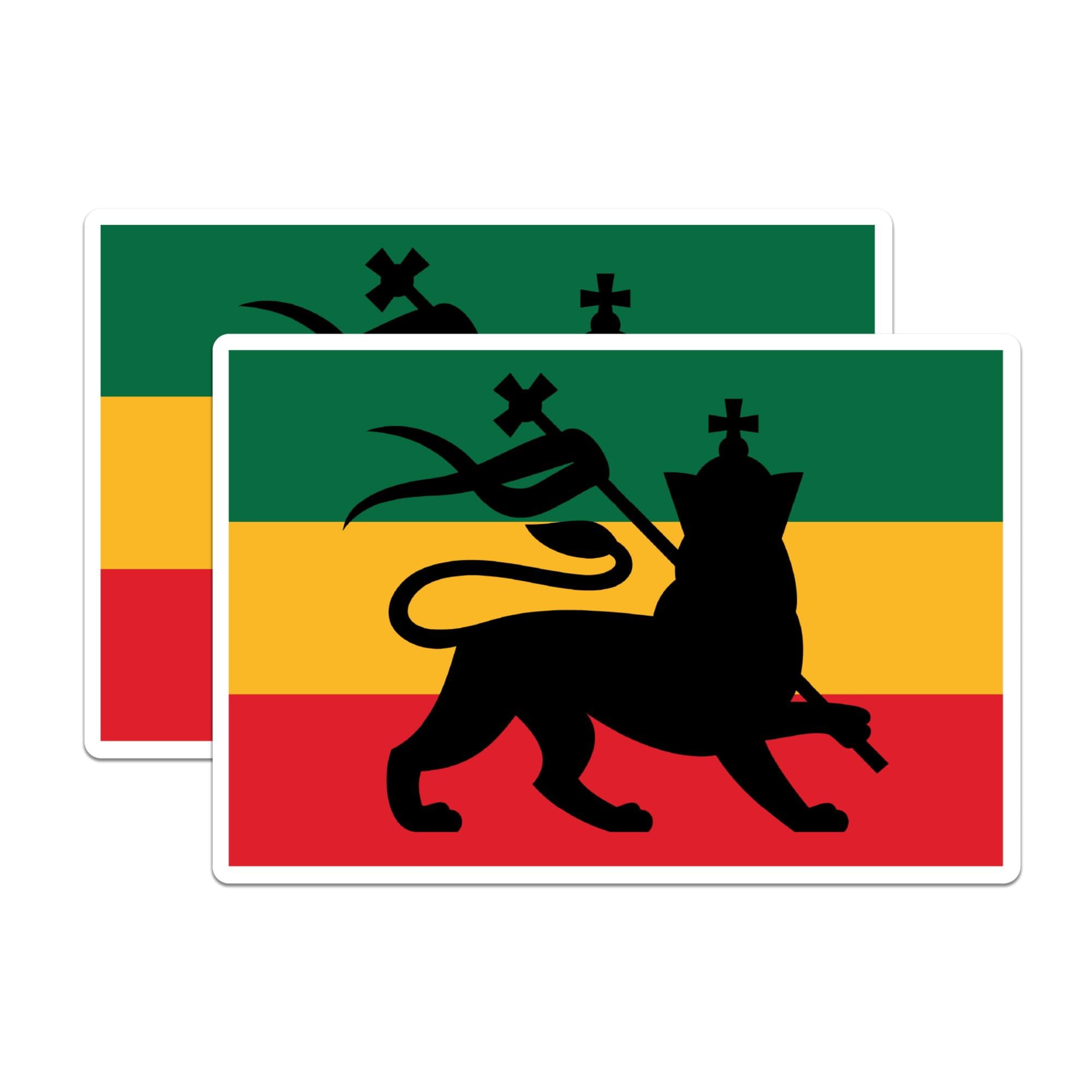 (2 Pack) Rastafarian Flag Stickers - Rasta Pride - Reggae Flag 5 Inches ...